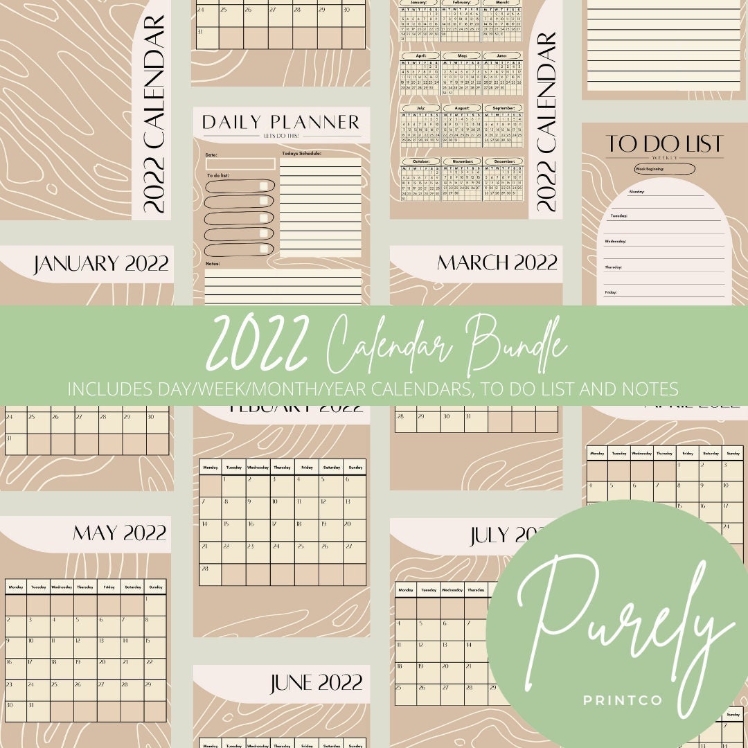 Calendars & Planners 2022 Monthly Wall Calendar with notes Minimalist ...