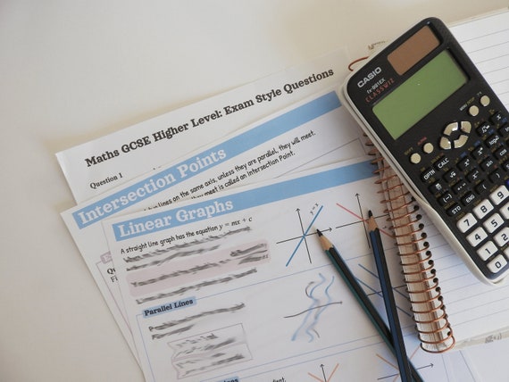 Linear Graphs Revision GCSE Equation of a Line Poster Maths - Etsy