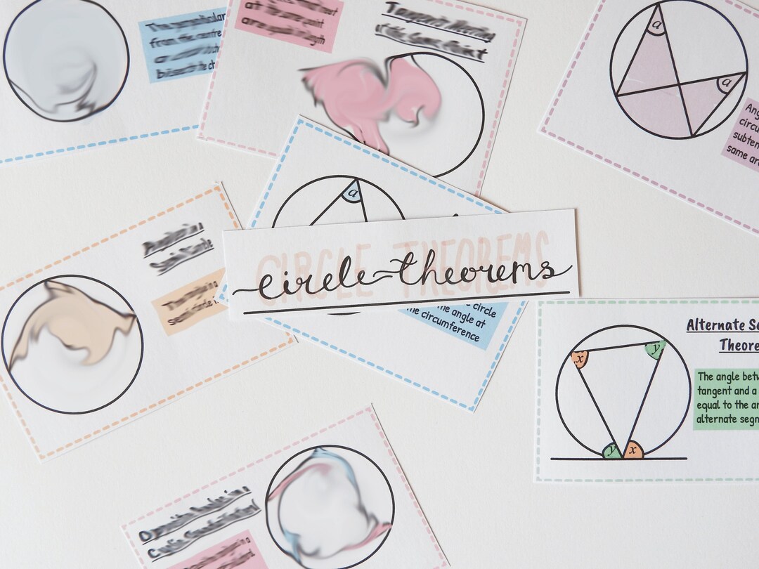 GCSE Circle Theorems Poster Mathematics Revision Cards GCSE - Etsy UK