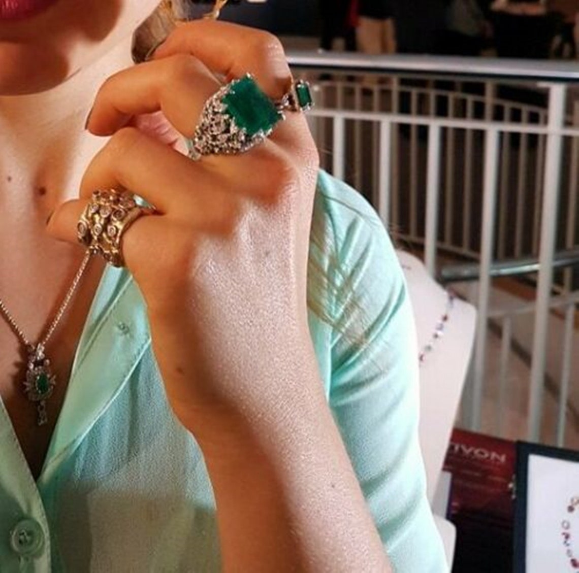 Stunning Green Emerald Cut Diamond Ring Cocktail Ring - Etsy