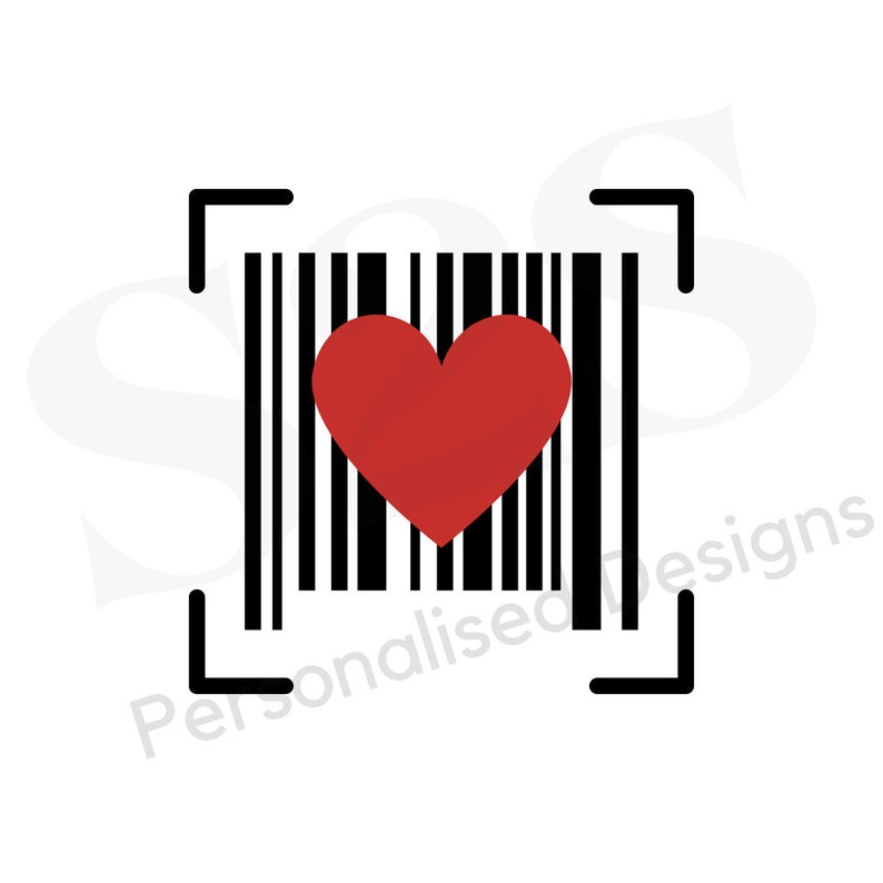 BARCODE HEART Valentine SVG Instant Digital Download Cut - Etsy