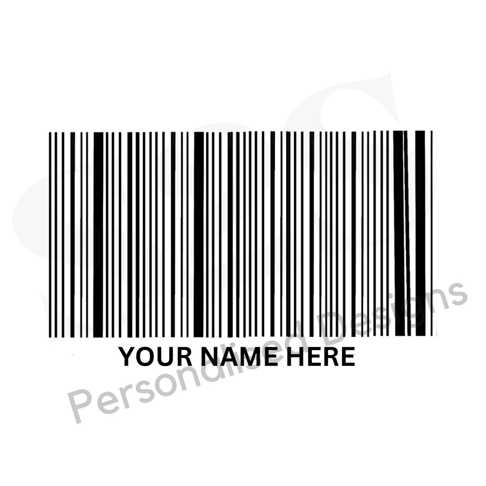PERSONALISED BARCODE SVG, With Date & or Name, Bar Code Svg, Bar Code ...