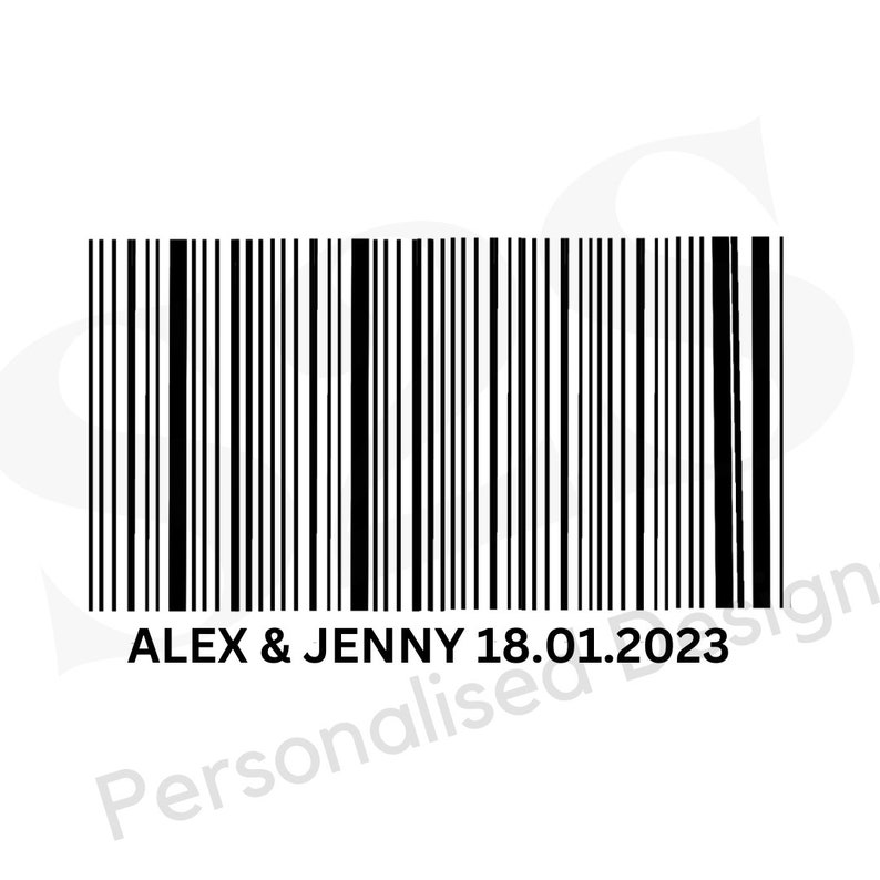 CODE-BARRES PERSONNALISÉ SVG, Avec date et ou nom, Code à barres svg ...