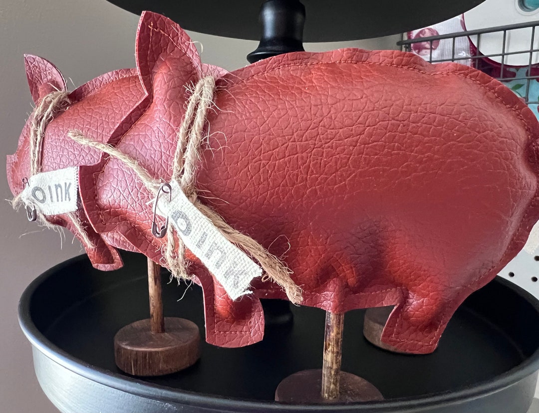 Pig Decor Faux Leather Pig Pig for Tiered Tray Farmhouse Decor - Etsy