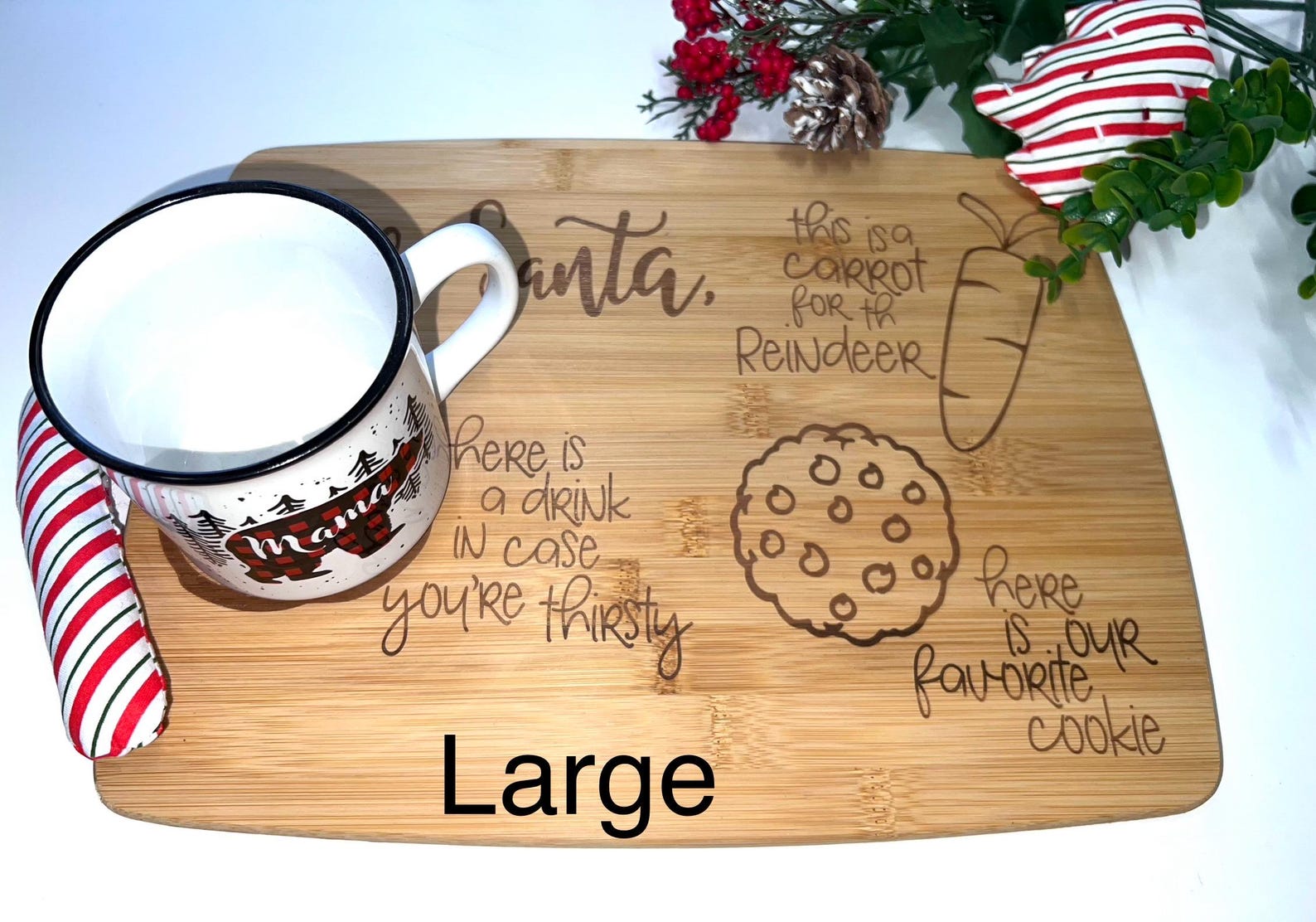 Santa Cookie Tray Santa Tray Santa Treat Tray Santa Treat Board Wood ...