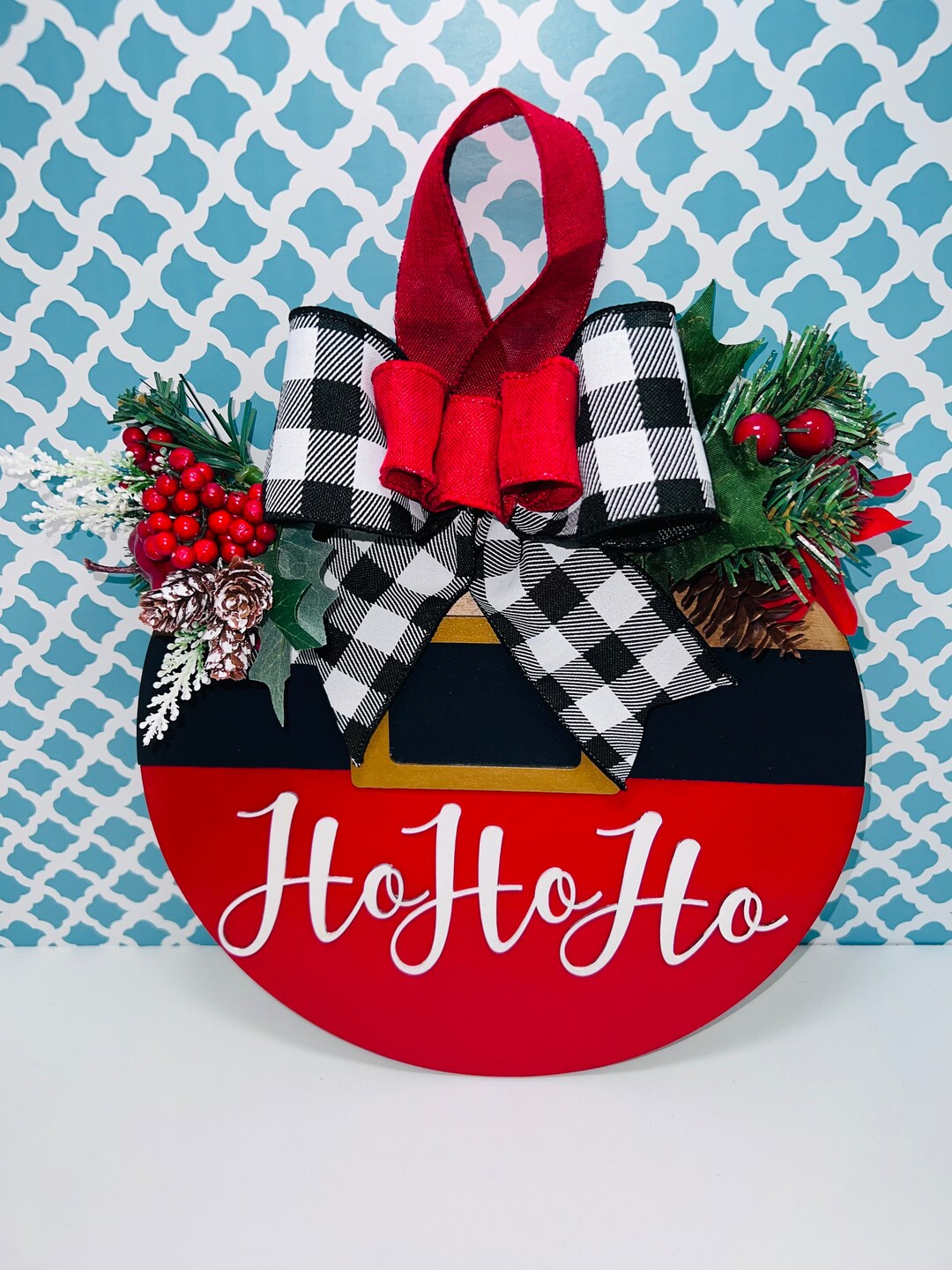 Ho Ho Ho Sign Christmas Sign Santa Sign Ho Ho Ho Round Sign Christmas ...