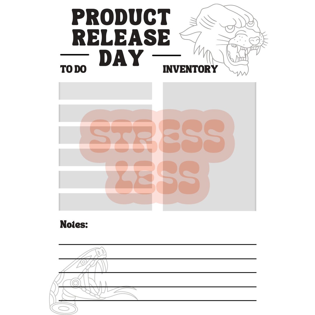 Product Release Day Small Business Printable DIGITAL FILE to Do List ...