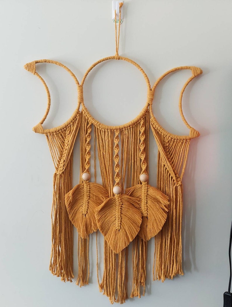 LUNA Triple Moon Dreamcatcher Macrame Dreamcatcher Boho | Etsy