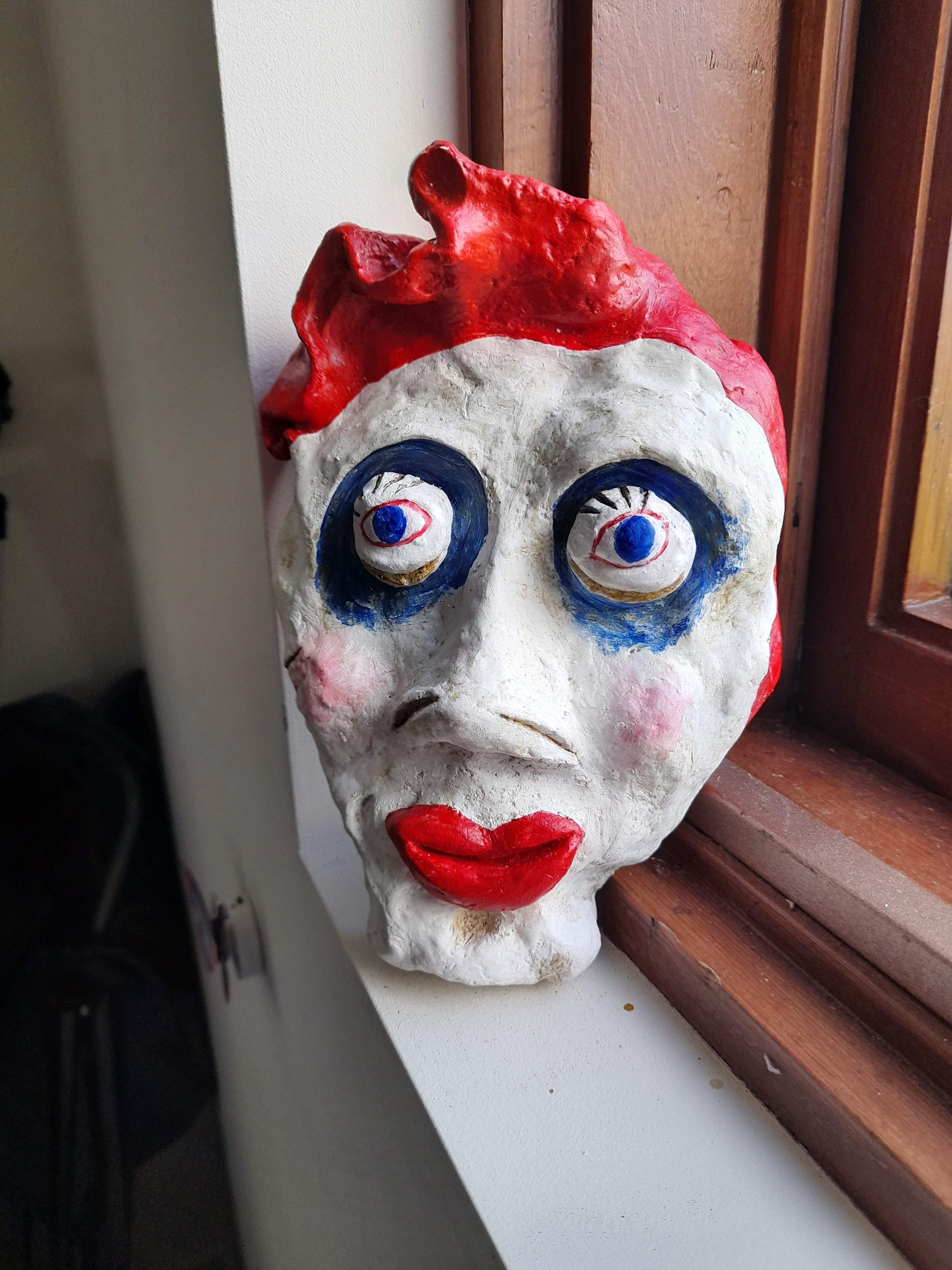 The Tired Fool Mask Sculpture Modern Semi Abstract Mask With Dramatic ...