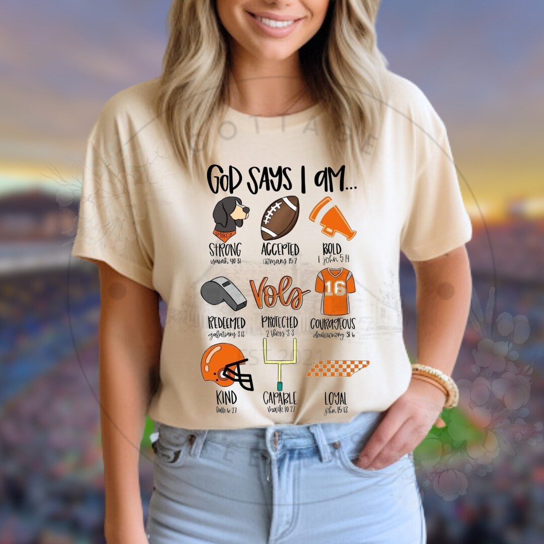 Tennessee Football God Says I Am Game Day Shirt, Tennessee Football T ...