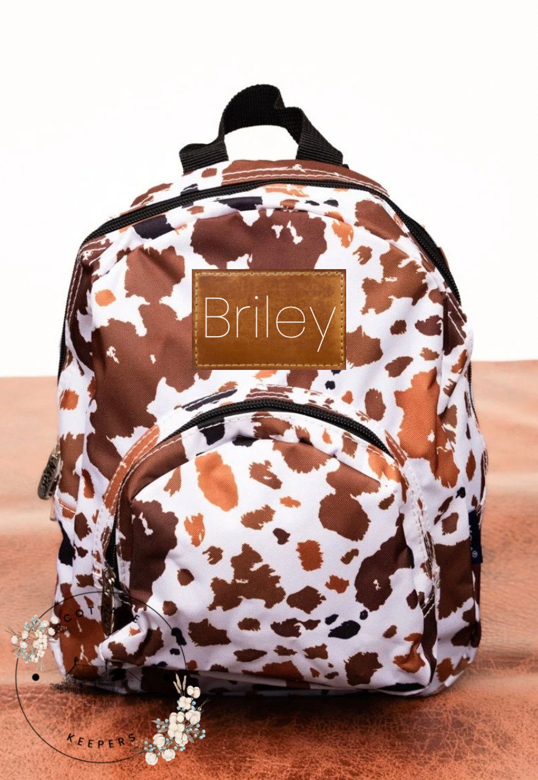 Personalized Cow Print Small Backpack for Kids, Custom Toddler Backpack ...