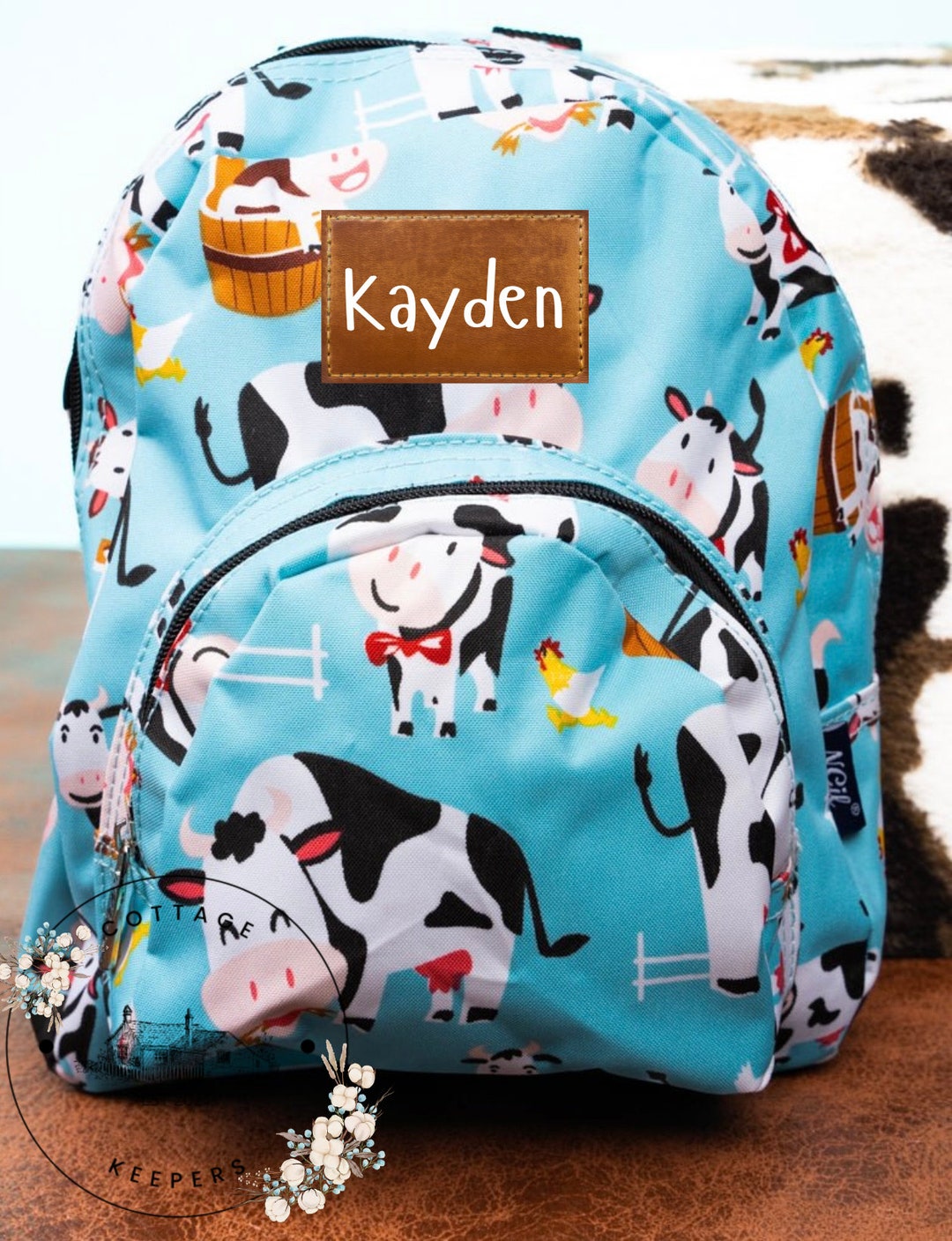 Personalized Cow Small Backpack for Kids, Custom Toddler Backpack, Milk ...