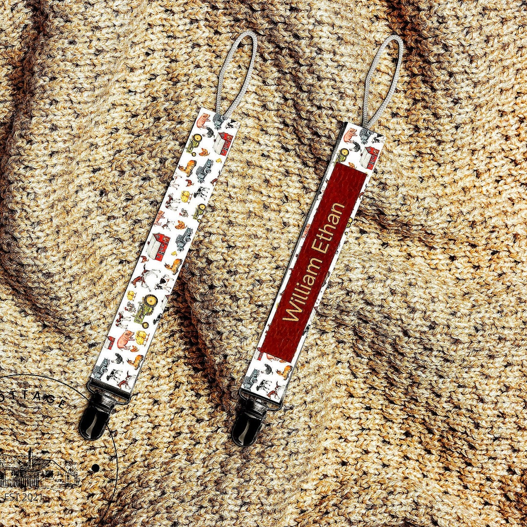 Personalized Farm Pacifier Clip, Custom Pacifier Clip, Paci Clip ...