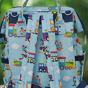 Baby Boy Backpack Diaper Bag, Personalized Backpack Diaper Bag, Train ...