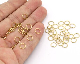 Brass Open Jump Rings 1.2x8mm Raw Brass Open Jump Rings 8x8x1,2mm Not ...