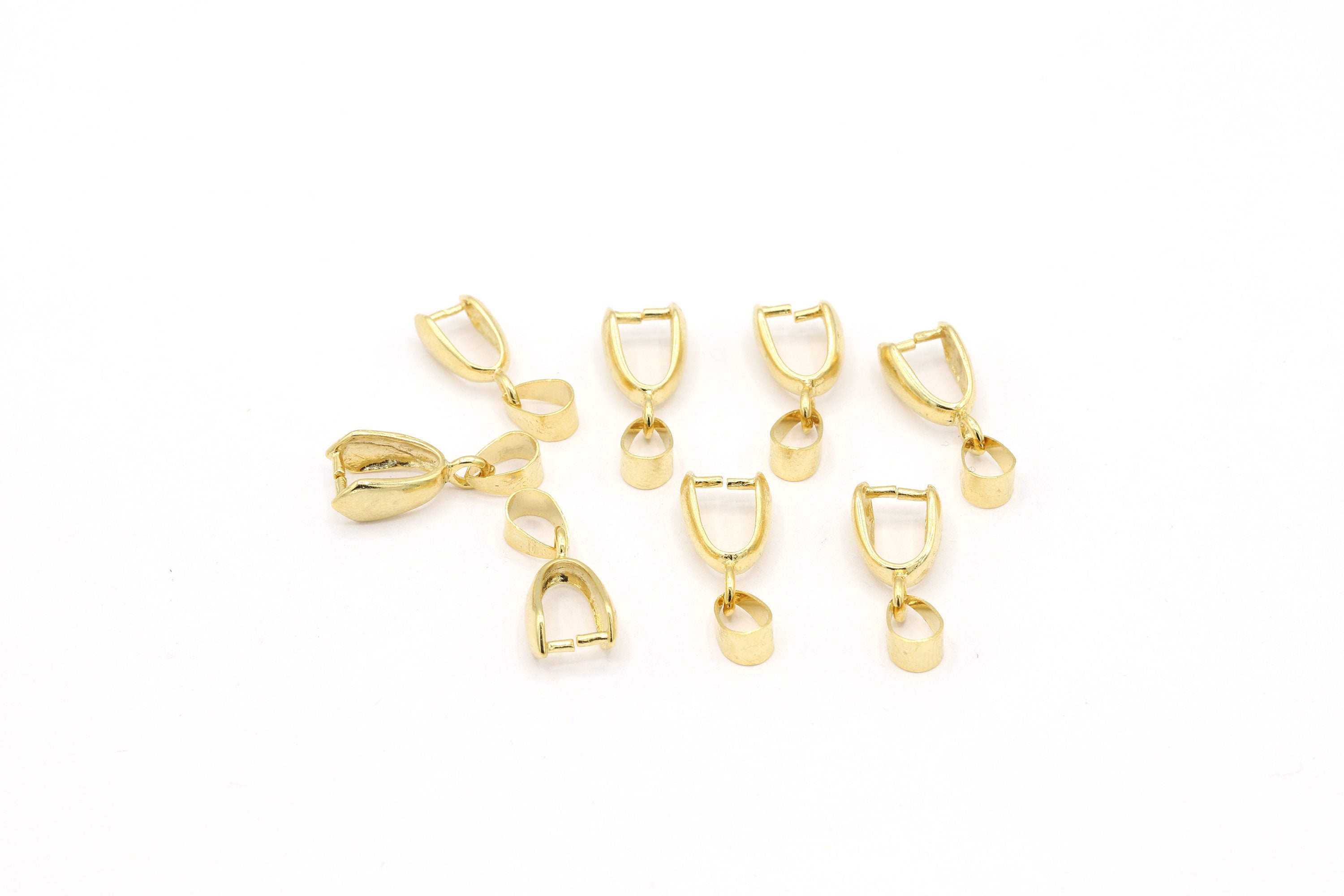 9x20mm 24 K Shiny Gold Plated Pendant Bail Pinch Bails Charm | Etsy