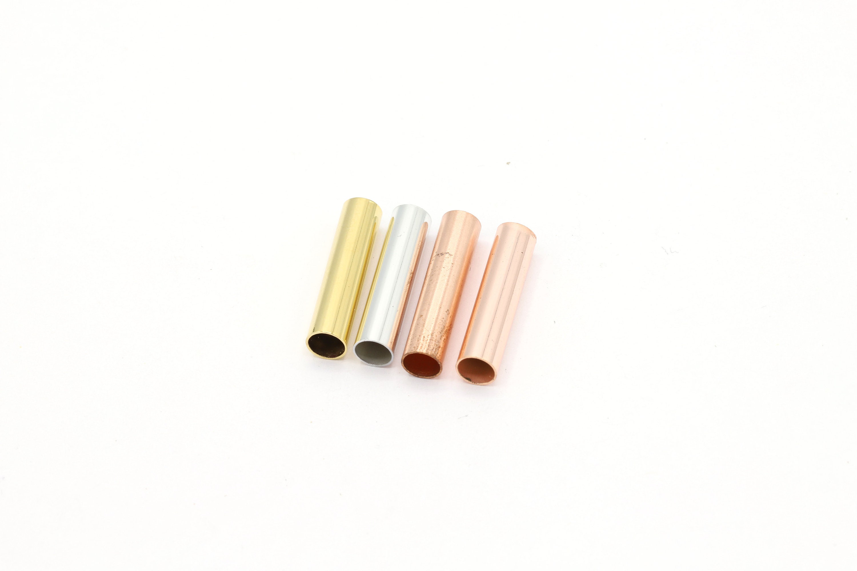 6x27mm 24 K Shiny Gold Plated Round Tubes, Raw Brass Tubes, Rose Gold ...