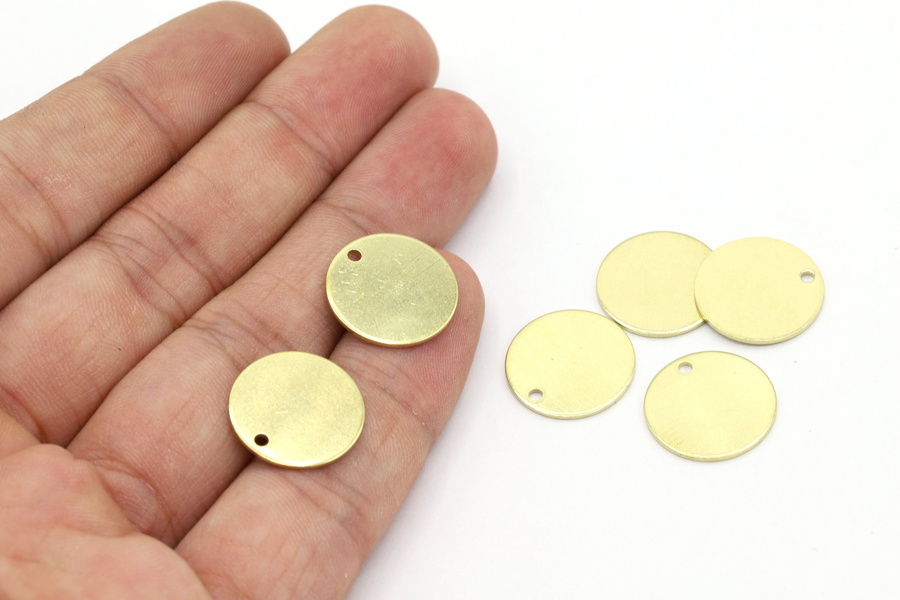 16mm Raw Brass Round Disc Charms Circle Disc Findings Stamps | Etsy