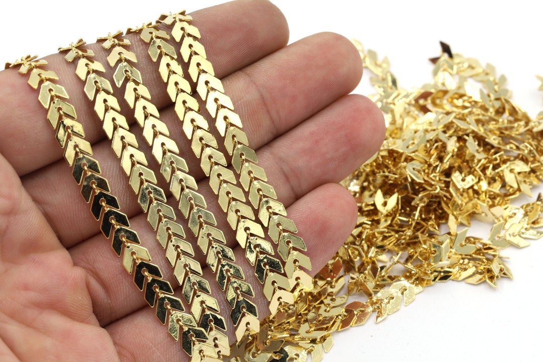 6mm 24 K Shiny Gold Plated Chevron Chains, Arrow Chains - C74 - Etsy