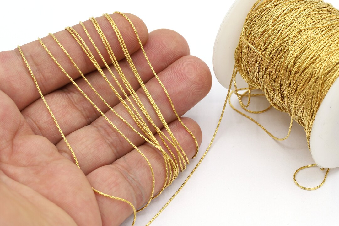 0,6mm 24 K Shiny Gold Plated Cobra Chains, Snake Chains, Brass Snake ...