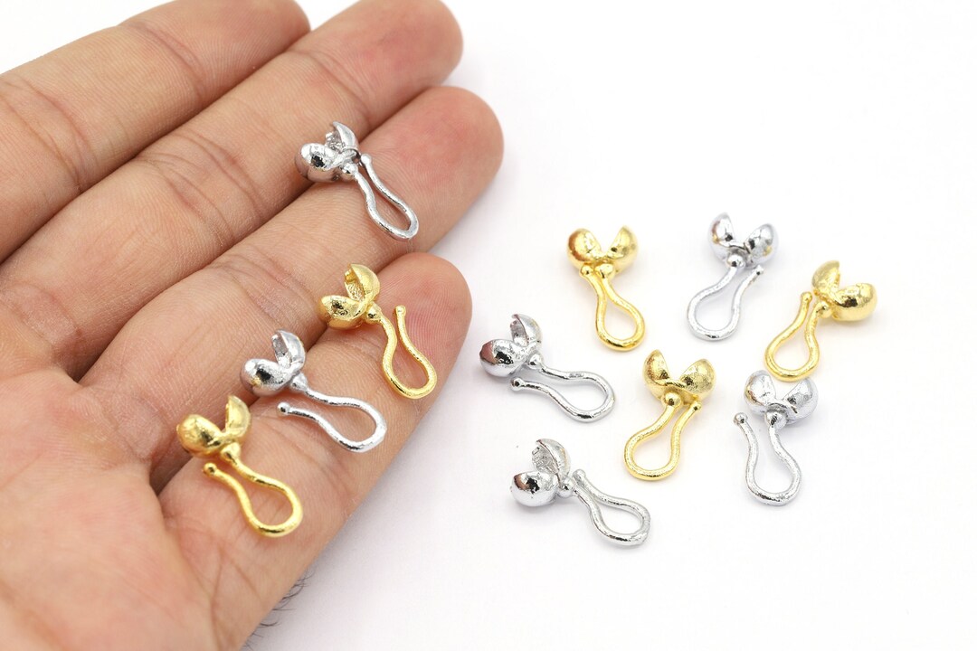 15mm 24 K Shiny Gold Plated, Rhodium Plated Connector, Crimp, Ball ...