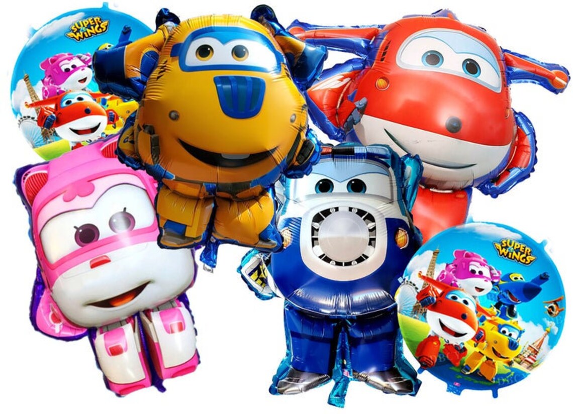 Super Wings Birthday Themed Party Balloons Banners Bracelets | Etsy
