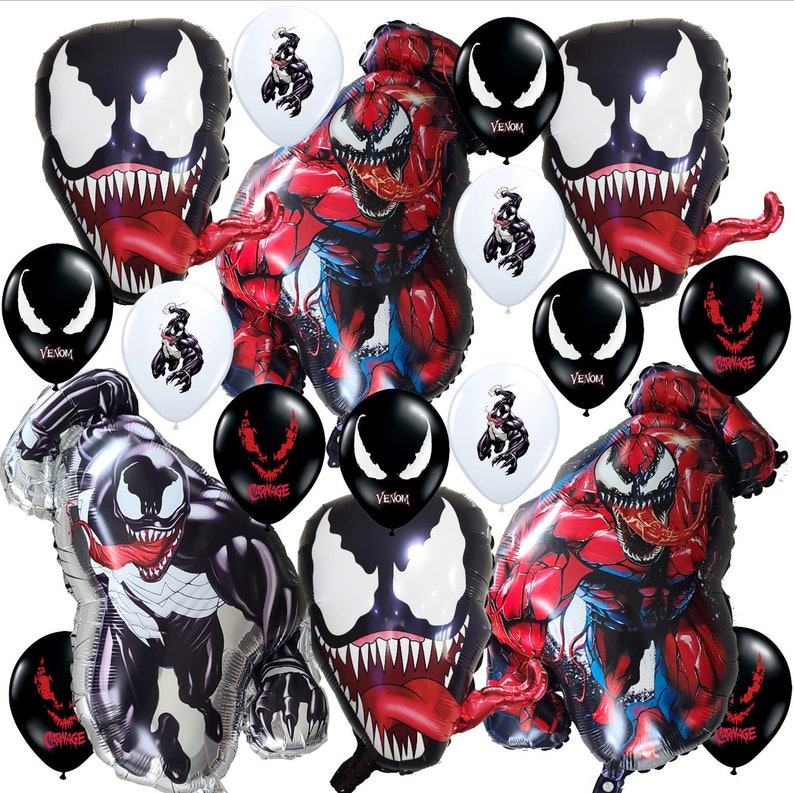 VENOM Birthday Balloons Banners Bracelets Cupcake & Cake | Etsy