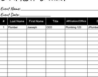 Printable Party RSVP List, Guest List Organizer, Event Planning Adult ...