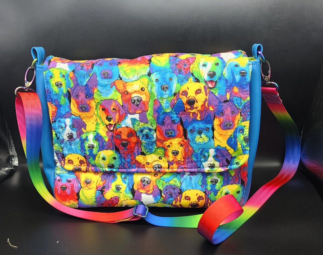 Rainbow Dogs Satchel Messenger Laptop Bag - Etsy