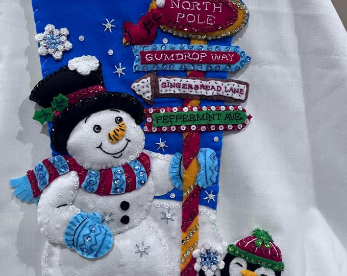 Destination North Pole Christmas Stocking, Bucilla, Personalized, Felt ...