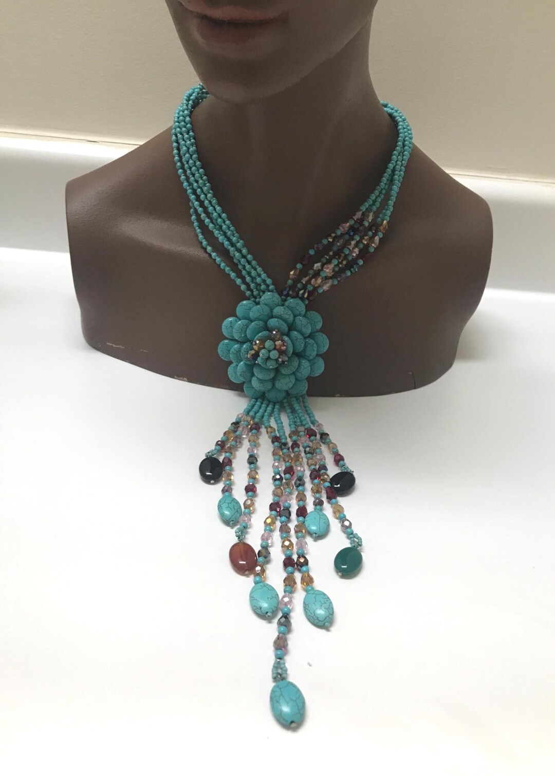 Vintage Joan Rivers Signed Starlet Faux Turtuoise Multicolor Crystal ...