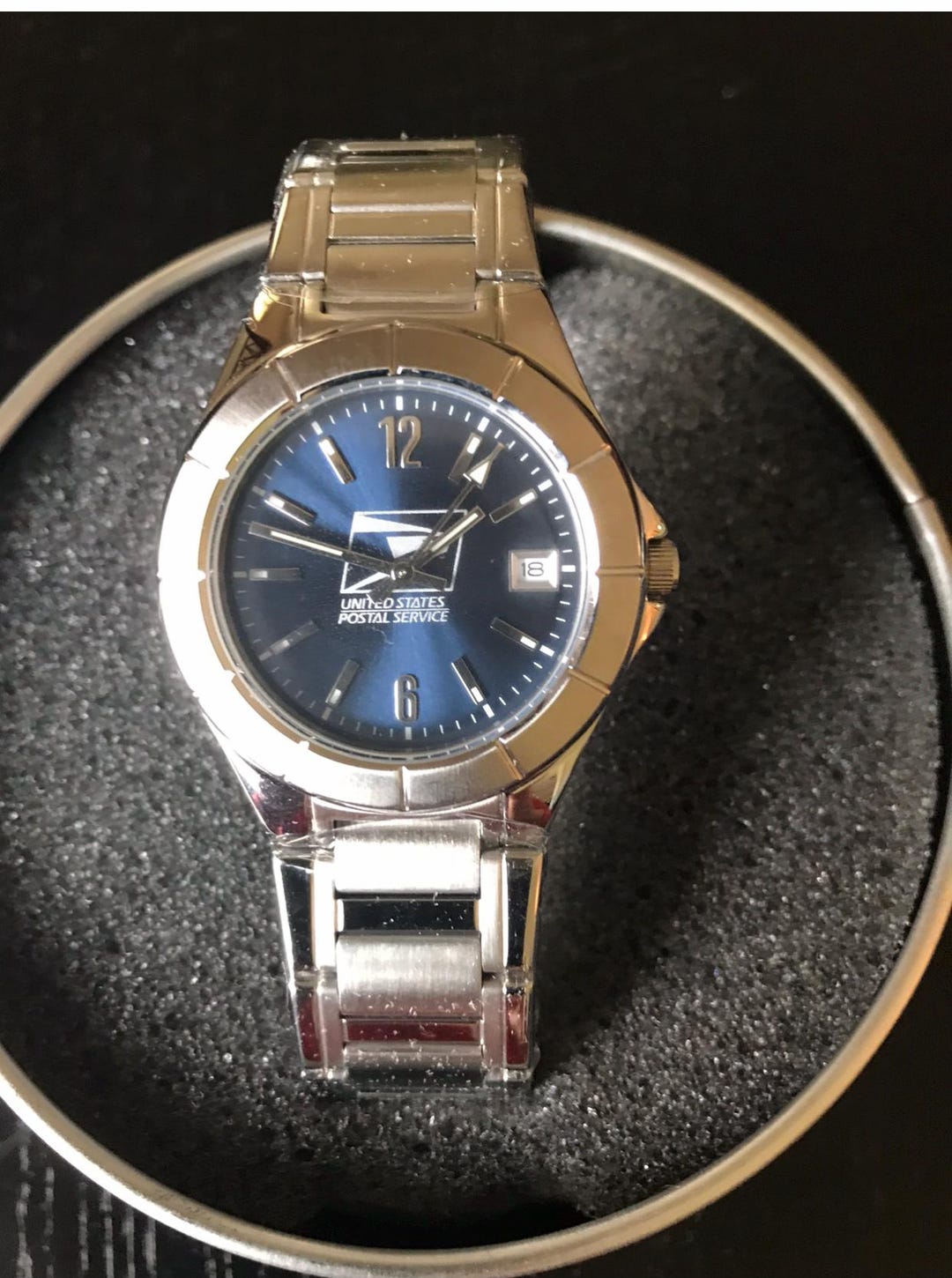Sweda United State Postal Service Stainless Steel Watch Original Tin ...