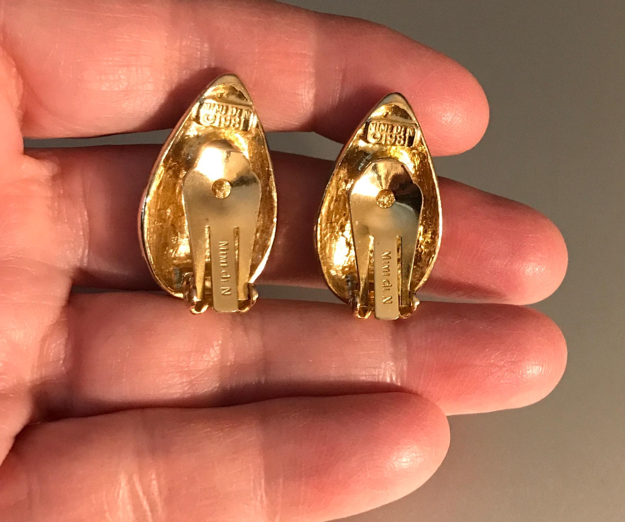 Vintage Mimi Di N 1981 Gold Tonetear Drop Clip on Earrings Signed - Etsy
