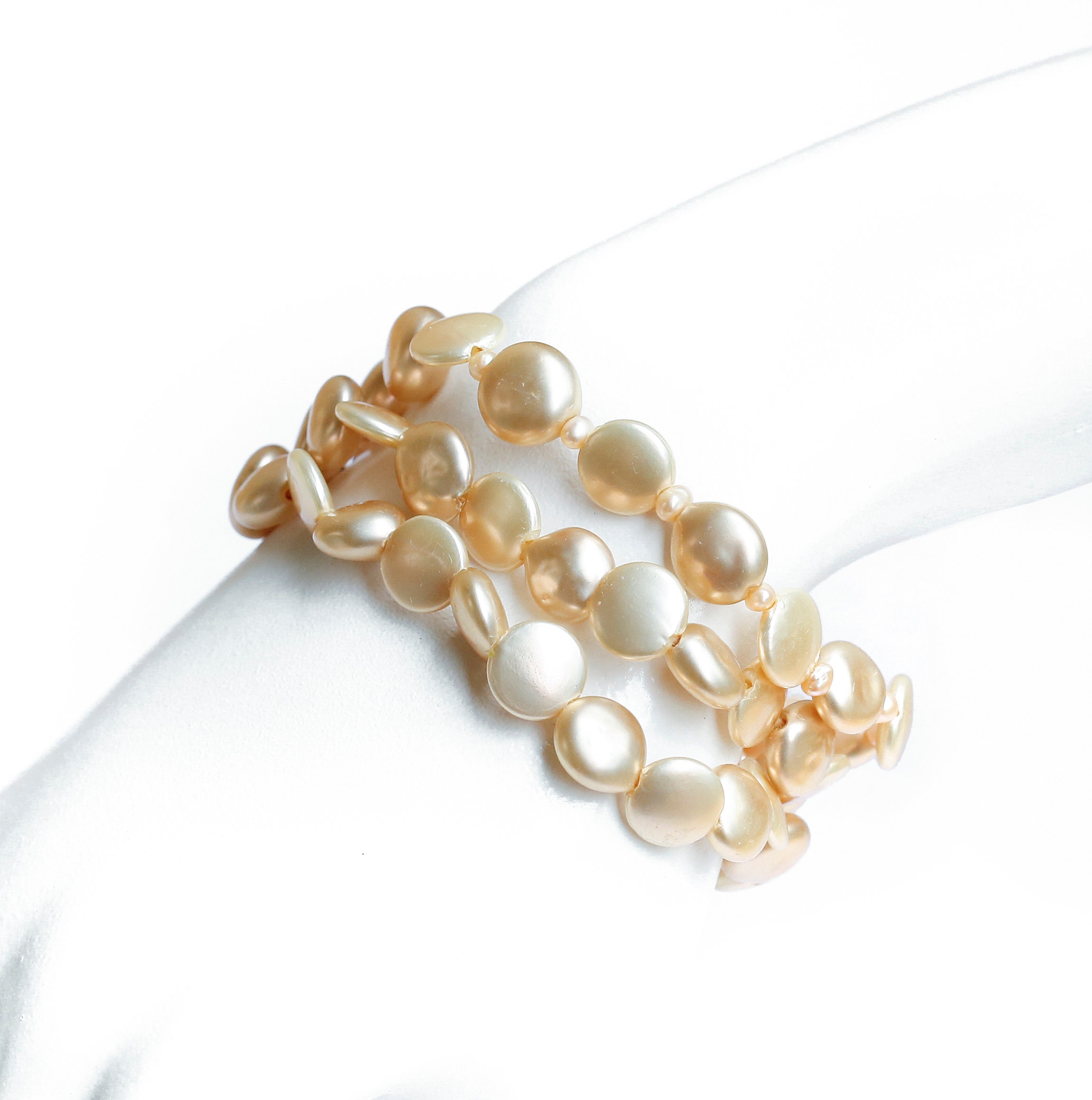 Monet vintage, collier de perles en forme de pièce de monnaie, bracelet ...