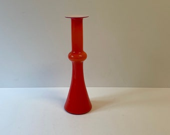 Holmegaard Denmark. Red Palet / Carnaby Vase With Ball. Danish Design ...