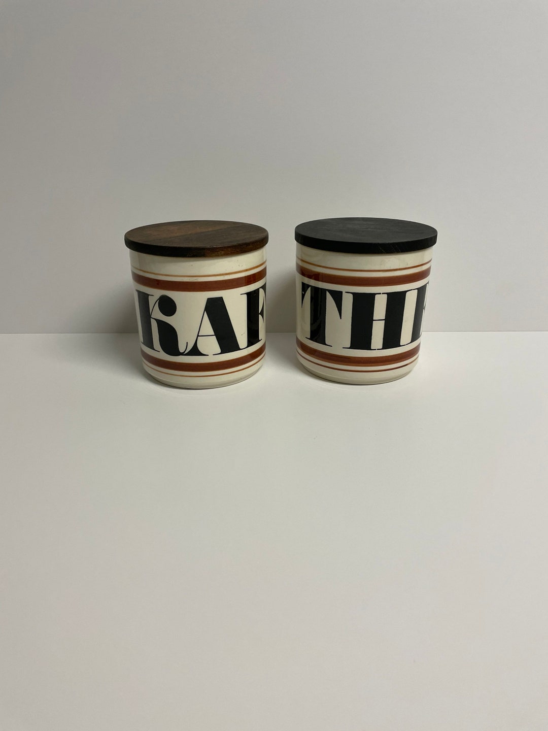 Knabstrup Carousel Brown Coffee and Tea Jars With Wooden Lids Signe ...