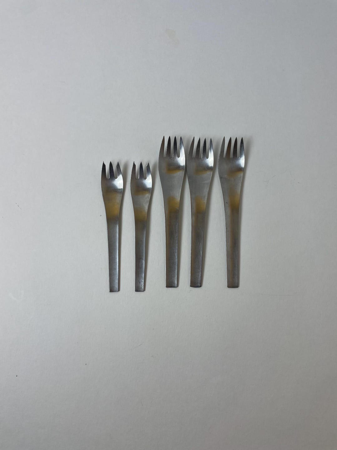 Georg Jensen Stainless Steel Blue Shark Dinner Forks and Cake Forks (5 ...