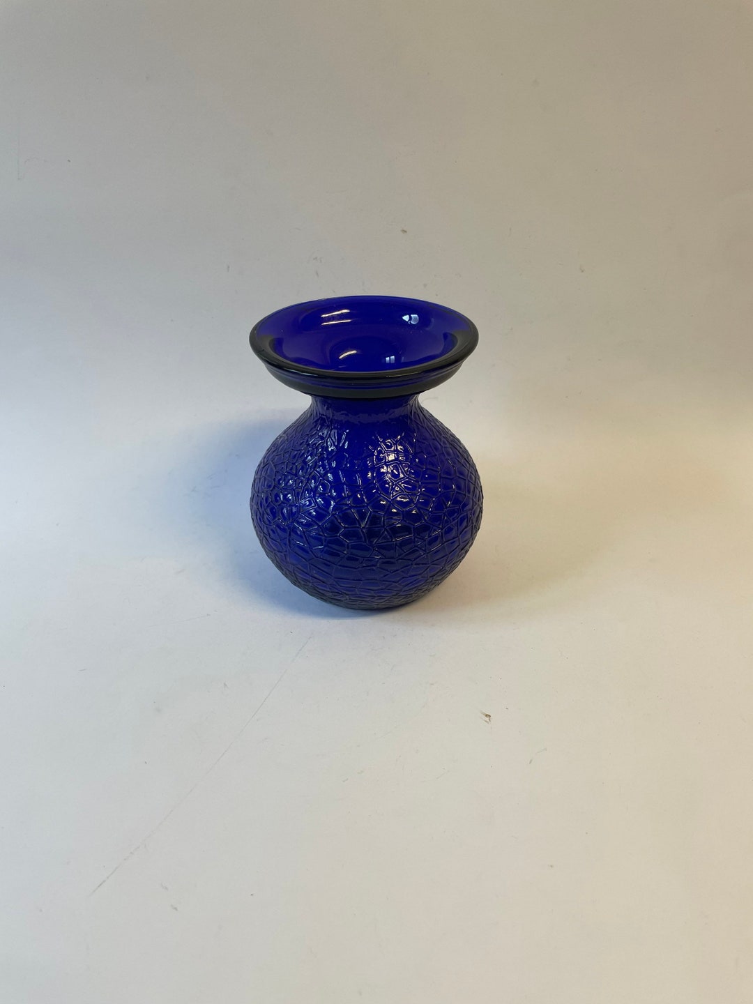 Dark Blue Hyacinth Vase Crackle Pattern - Etsy