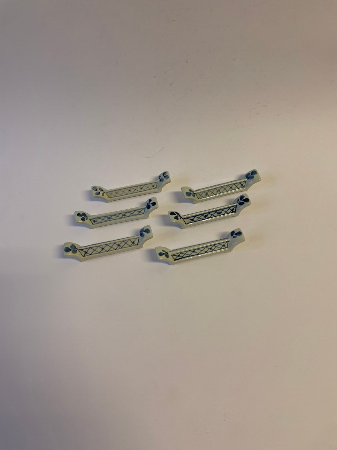 Aluminia Blue Tranquebar Knife Rests 6 - Etsy