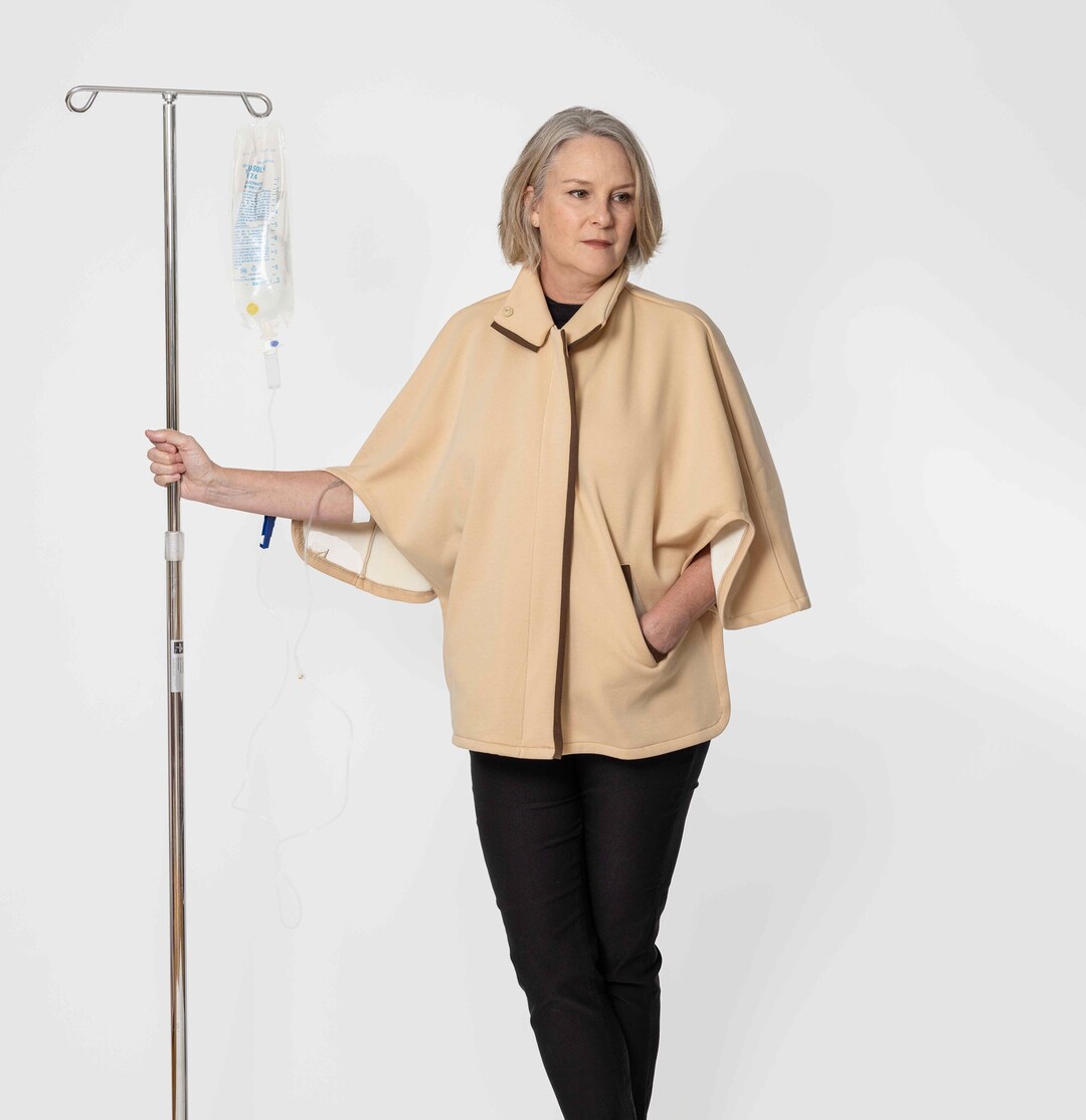 Chemo Fleece Jacket With Port Access for Women, Breast Cancer Gifts ...