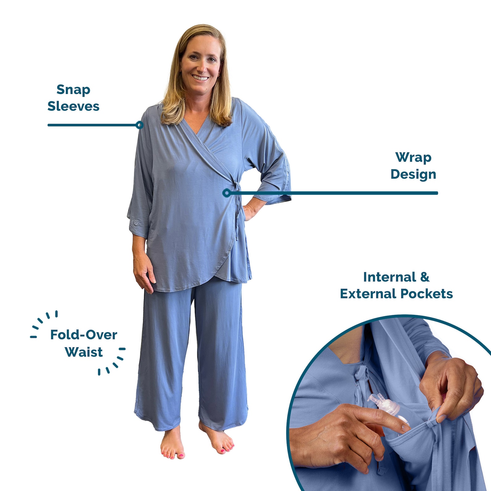 Surgery Pajamas for Women With Snaps for Patients | Perfect for ...