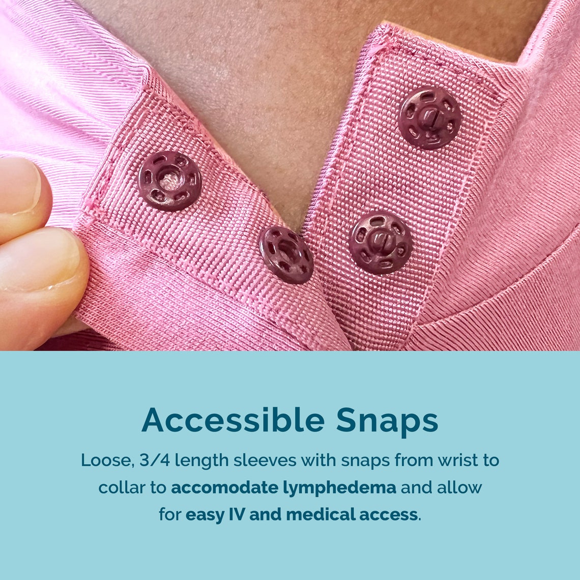 Mastectomy Pajamas, Snap Shoulder for Post Surgery Recovery, Breast ...