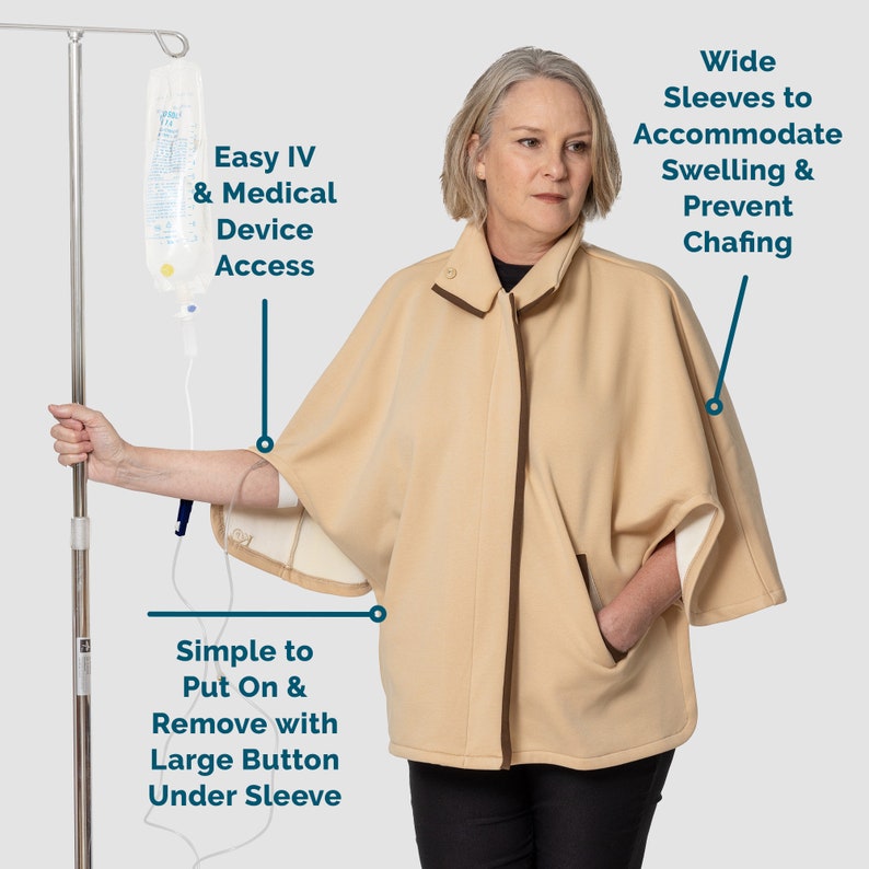 Chemo Sweater Port Access, Cozy Chemo Shirts for Women, Chemo Jacket ...