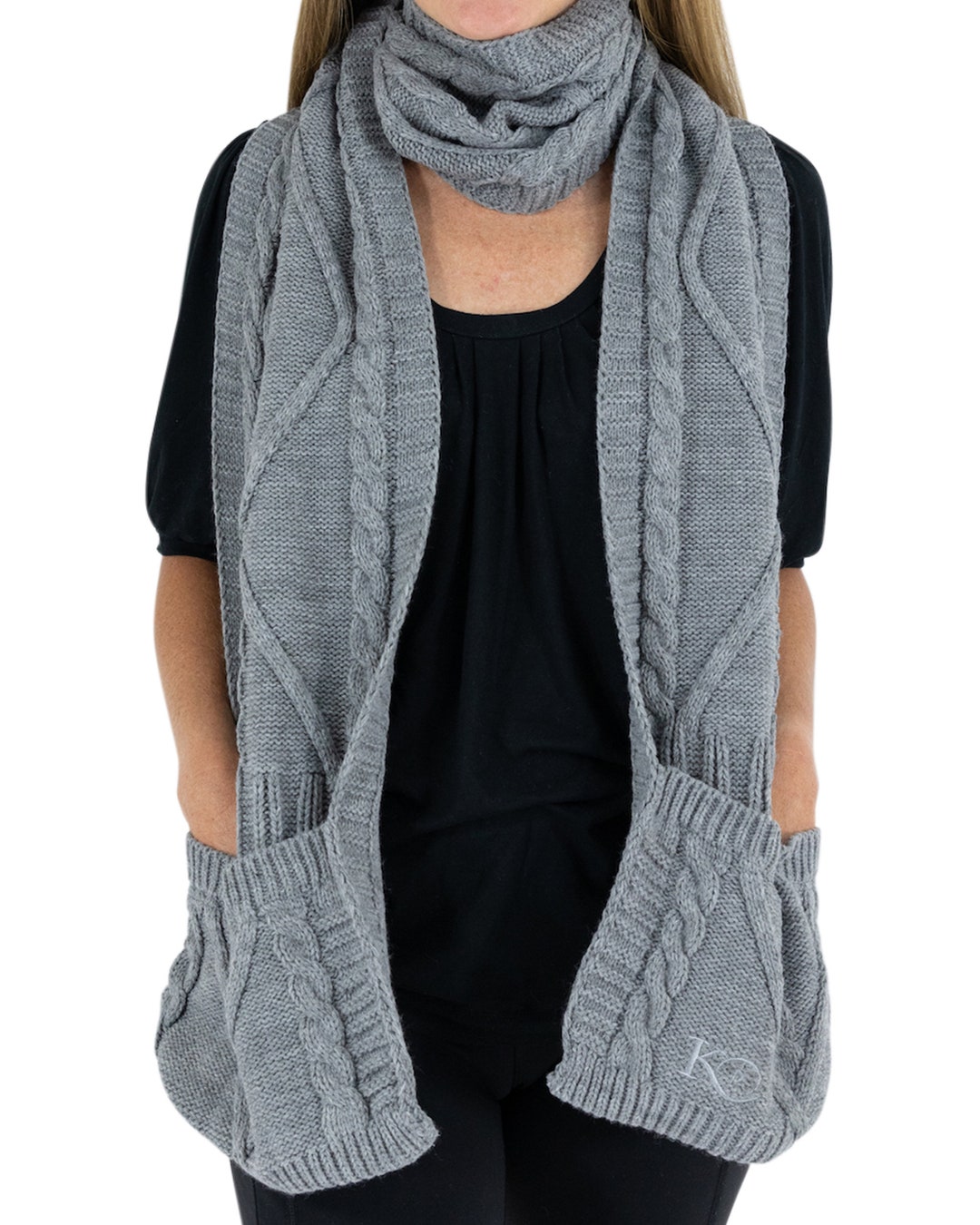 Long Scarf With Pockets, Knitted Scarf for Women, Winter Scarves for ...