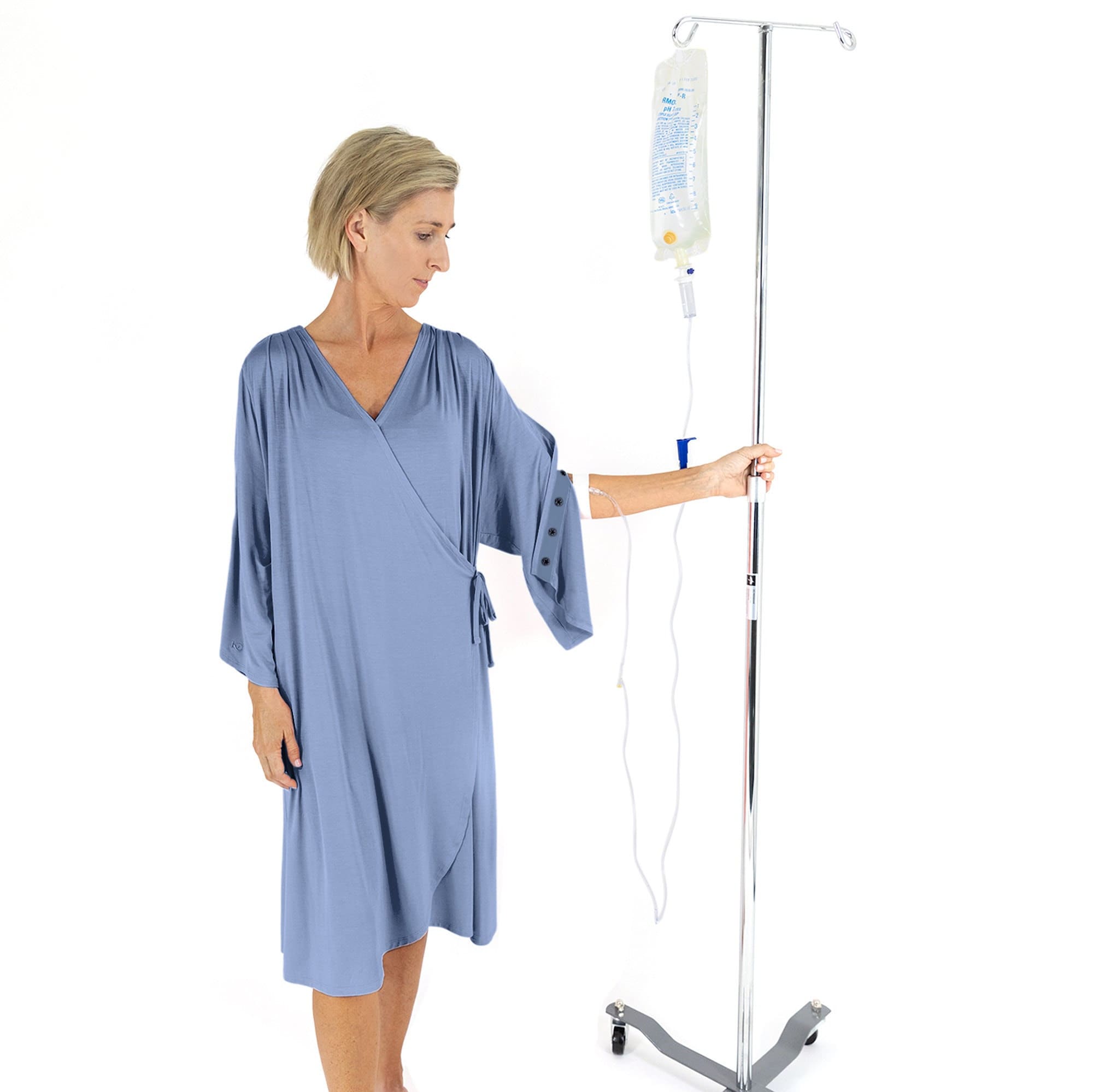 IV Robe With Chemo Port Access, Hospital Gown With Snaps, Post Surgery ...