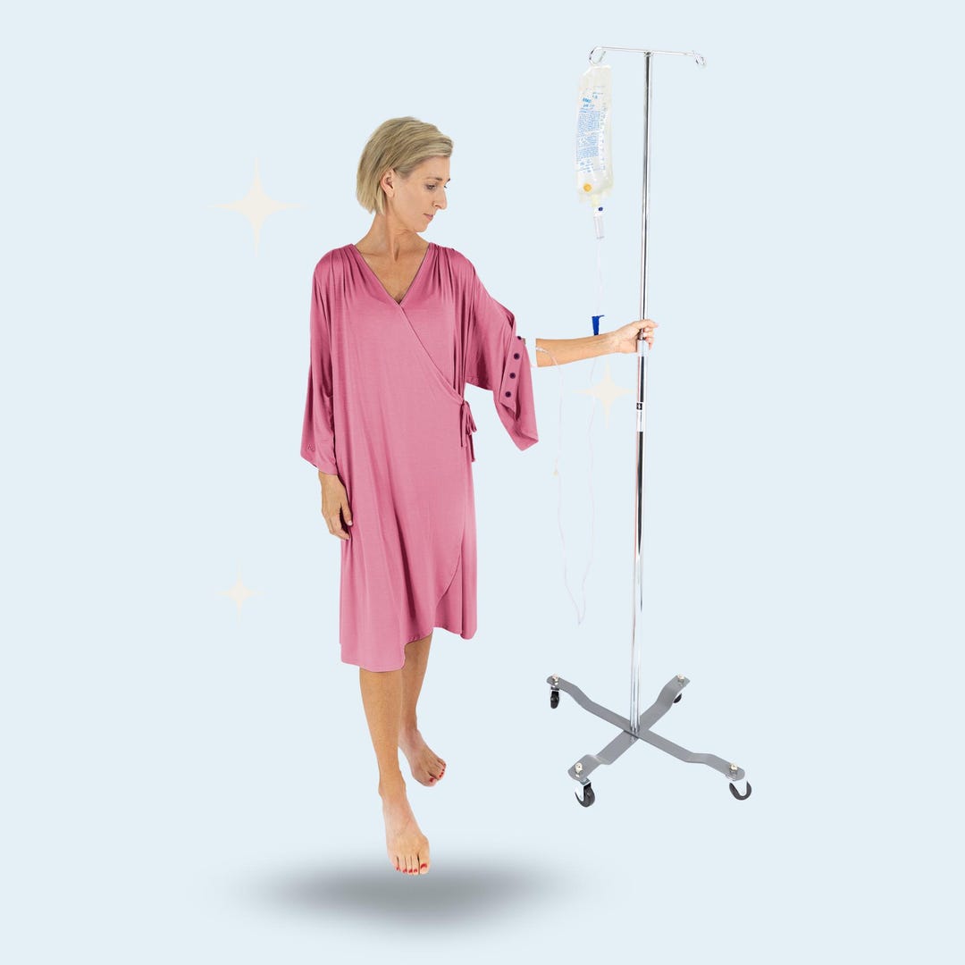Hospital Gown With Snap Sleeves & Inside Pockets, Post Surgery Gift for ...