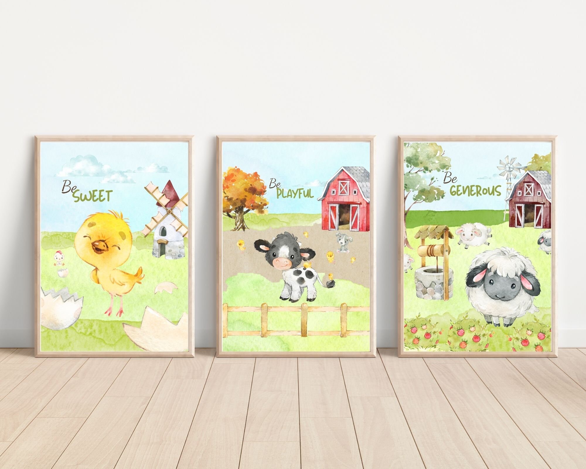 Farm Nursery Decor Barnyard Theme Set of 6 Prints Baby Farm - Etsy
