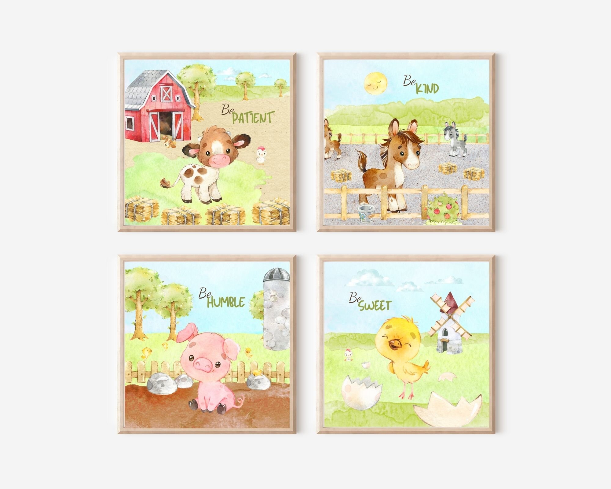 Farm Nursery Decor Barnyard Theme Set of 6 Prints Baby Farm - Etsy