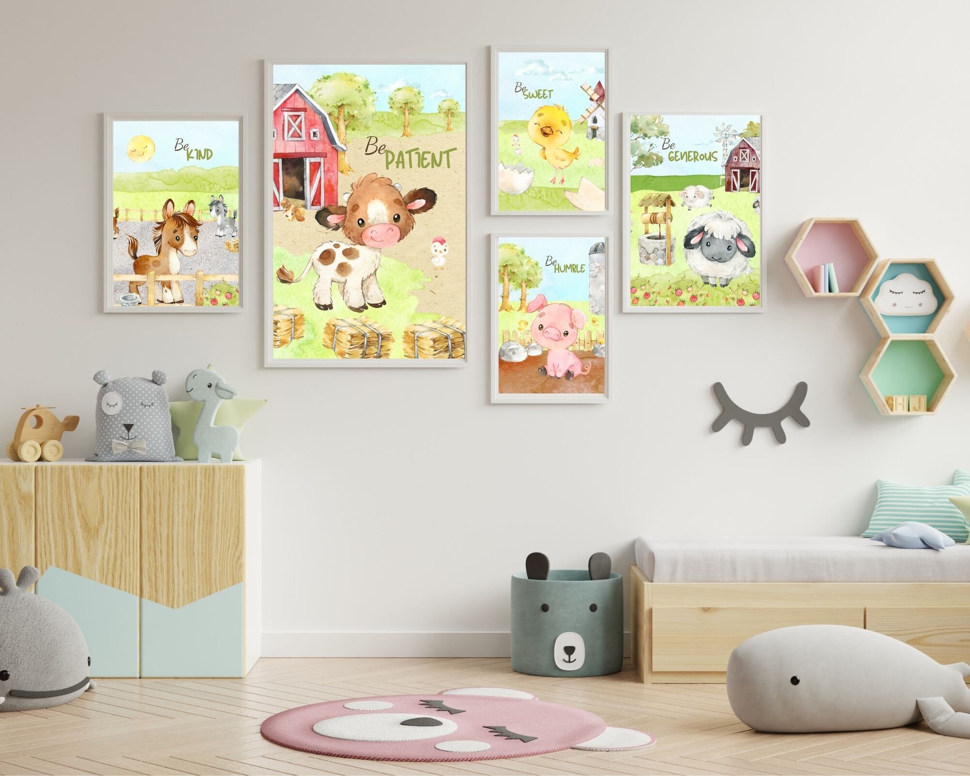 PERSONALIZED Farm Nursery Decor Barnyard Theme Set of 6 - Etsy