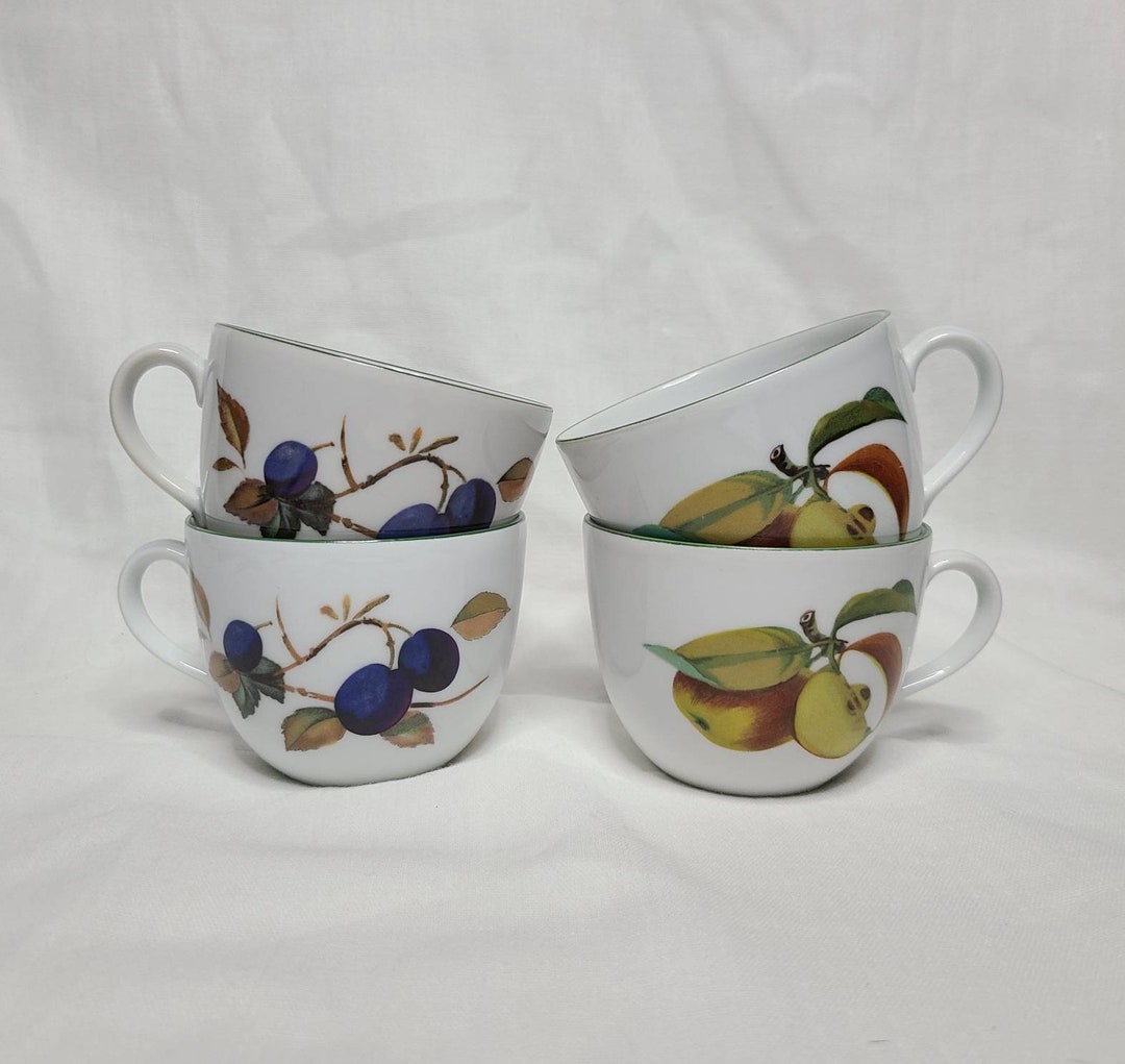 White Porcelain Mug, Vintage Royal Worcester Evesham Vale Mugs - Etsy